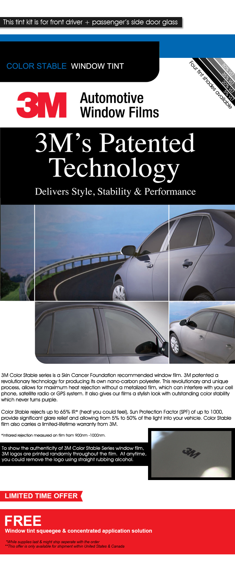 PRECUT FRONT DOORS TINT W/ 3M COLOR STABLE FOR JEEP WRANGLER 97-06 | eBay